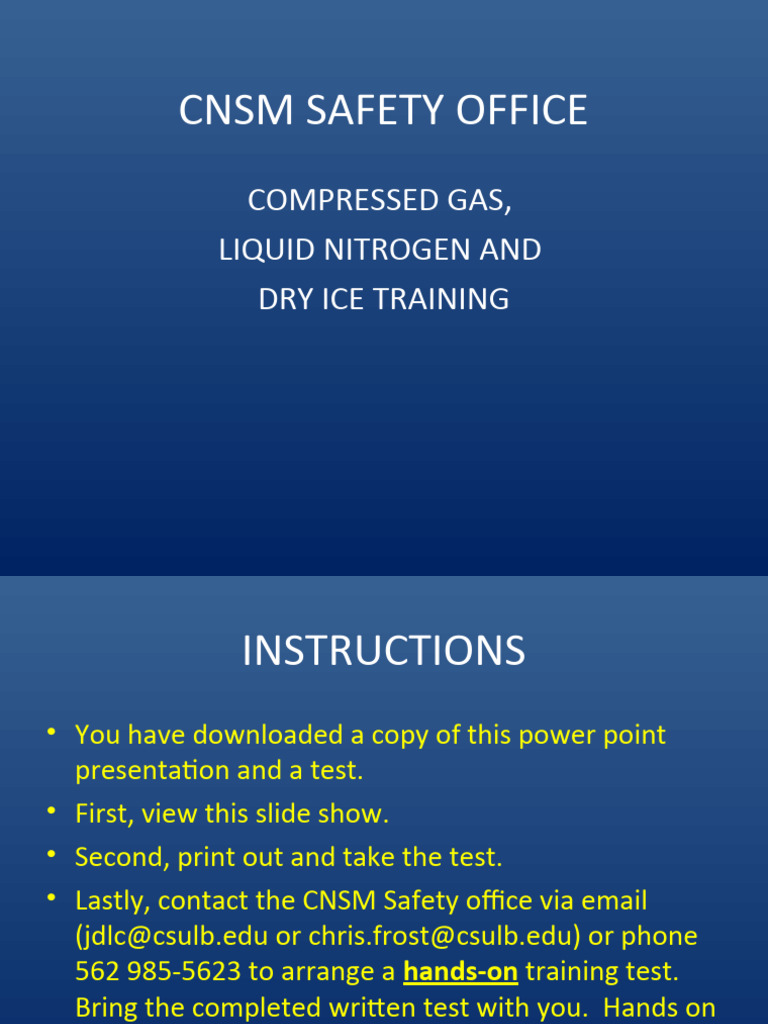 CNSM Gas Training | PDF | Gases | Chemistry