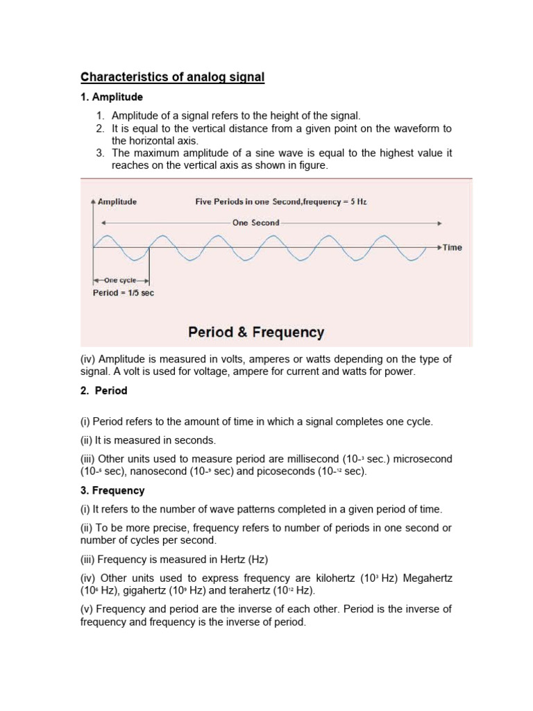 Characteristics of Analog Signal | PDF | Hertz | Frequency