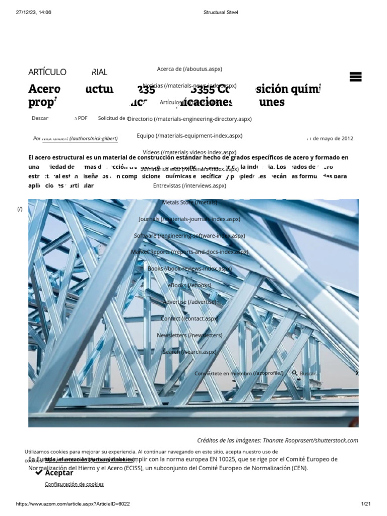 Acero Estructural Usos Comunes | PDF | Tecnología