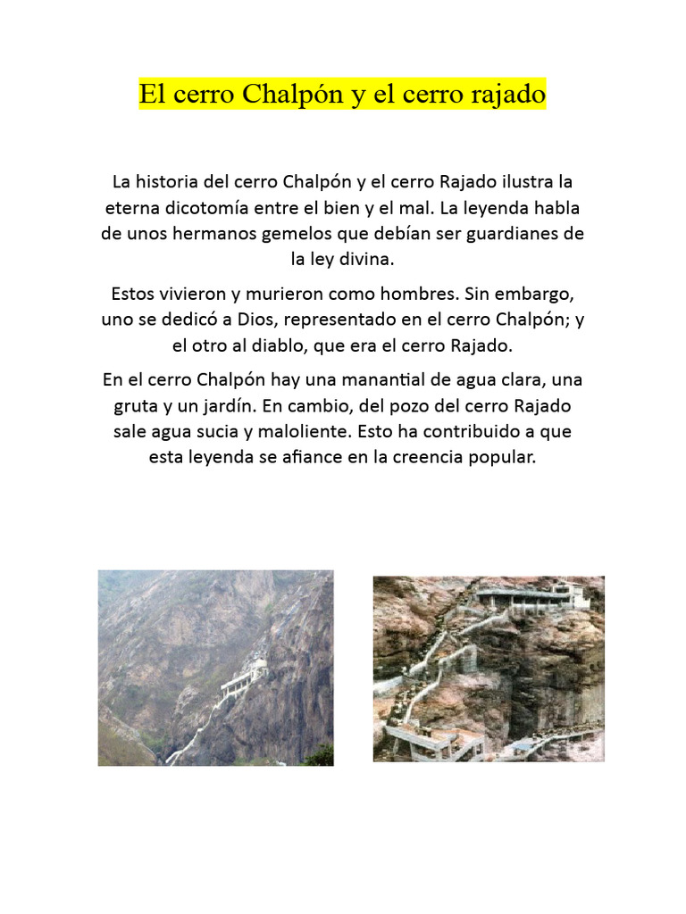 El Cerro Chalpón y El Cerro Rajado | PDF