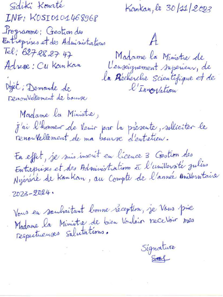 Demande Manuscrite | PDF