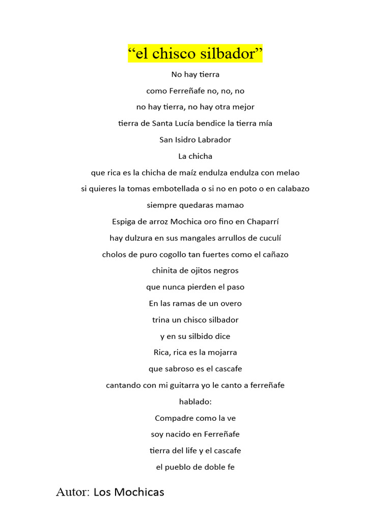 El Chisco Silbador | PDF