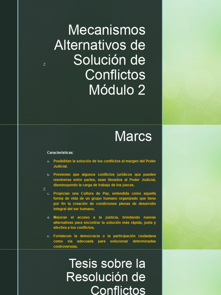 Mecanismos Alternativos de Solución de Conflictos Módulo 2-1 | PDF | Mediación | Conflicto (proceso)