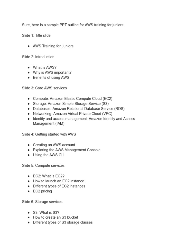 AWS Training Outline for Beginners | PDF | Amazon Web Services | Computer Networking