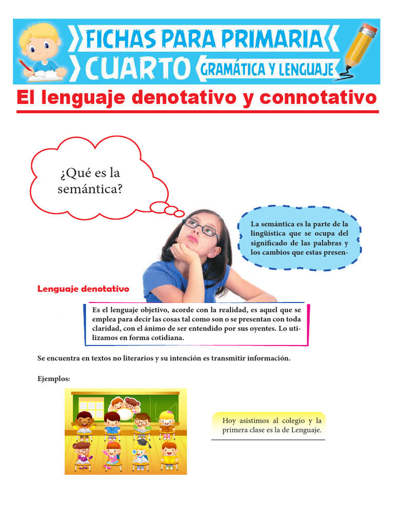 Lenguaje Denotativo y Connotativo en Primaria | PDF | Semántica ...