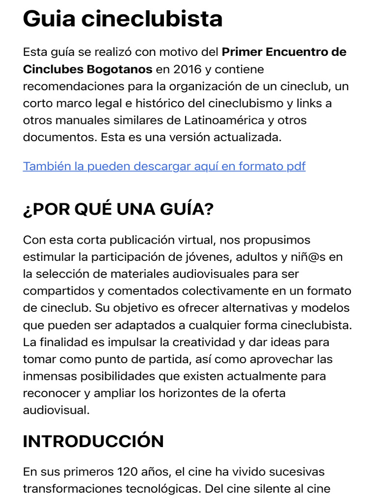 Guia Cineclubista - Cineclub Imagen Viajera | PDF | Colombia | Bogotá