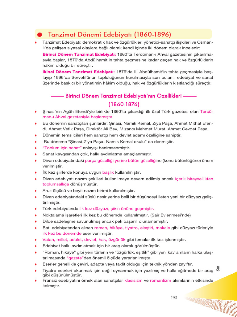 AYT Edebiyat Başucu Kitabı/Şiir Konusu | PDF