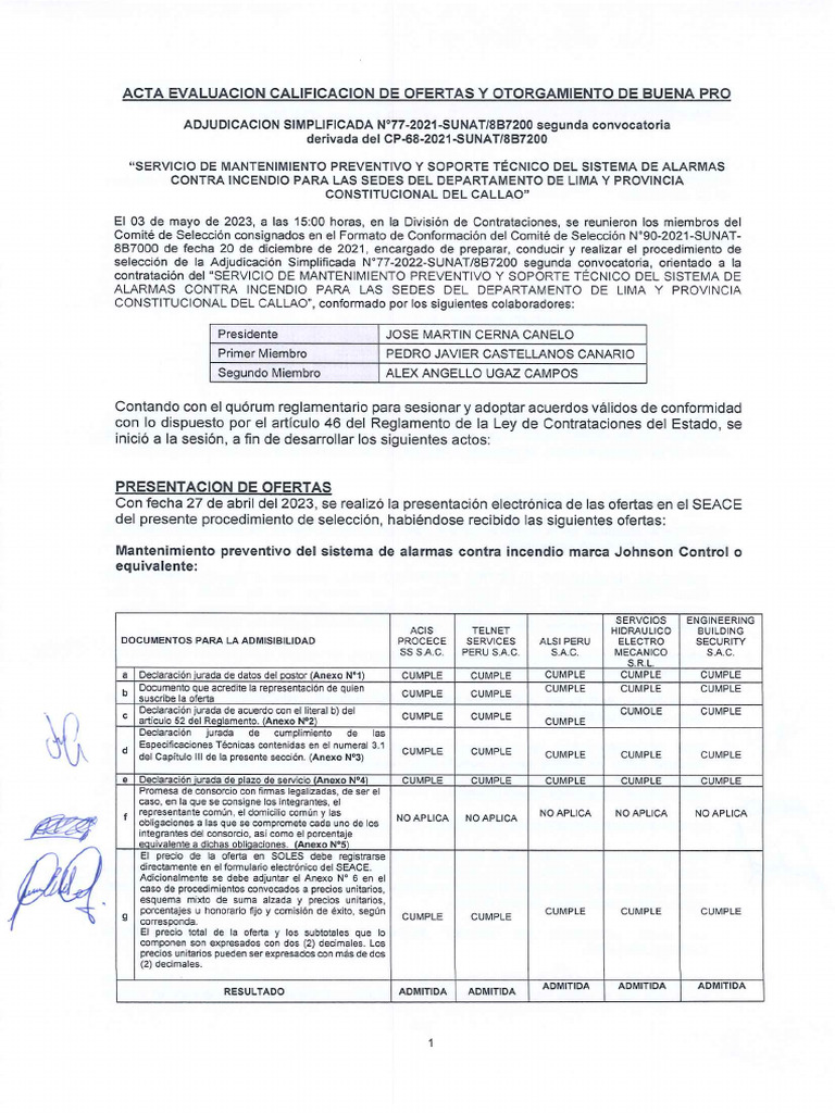 0acta de Otorgamiento de Buena Pro 2 | PDF