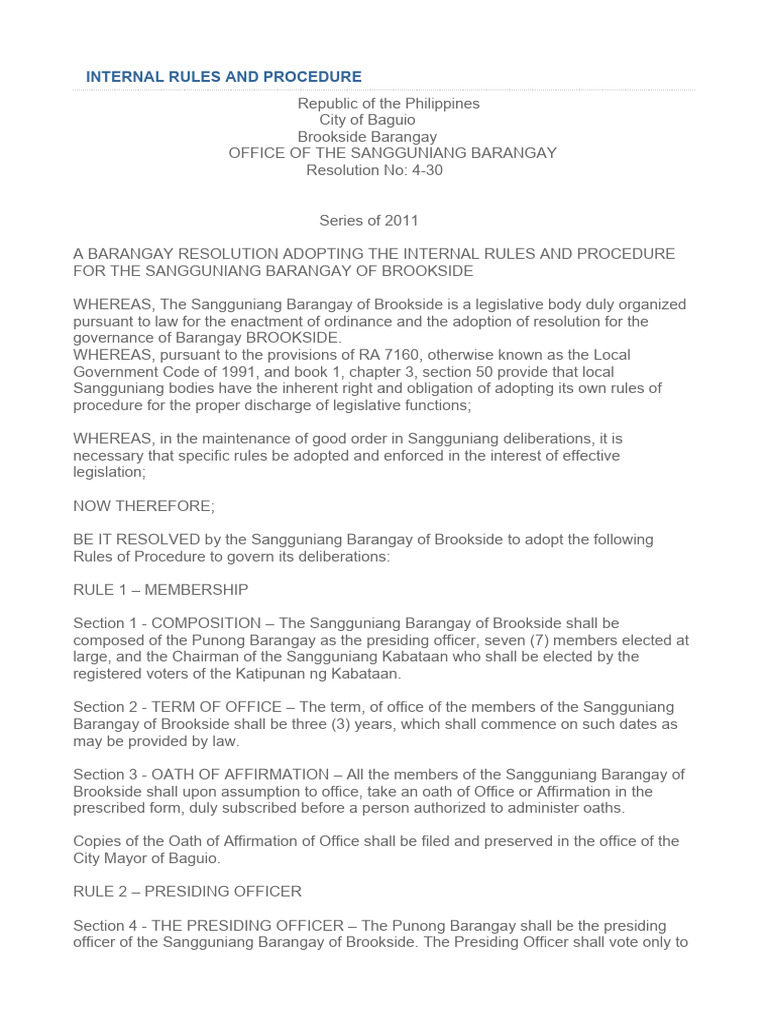 Internal Rules and Procedure | PDF