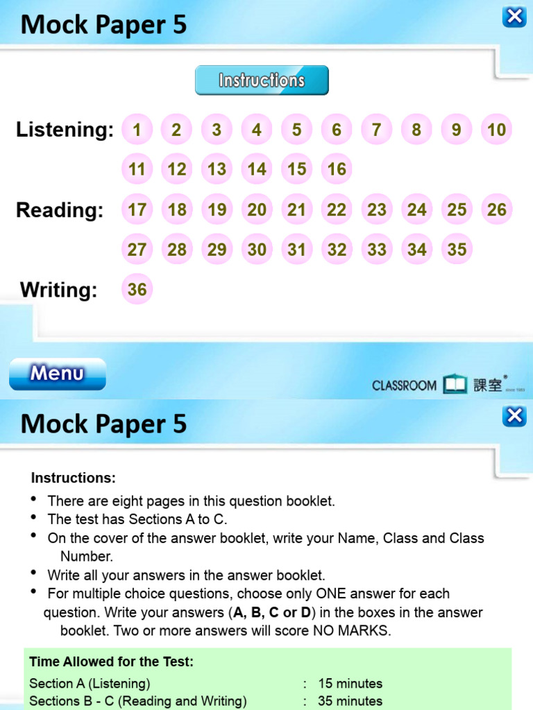 CRPreS1EngMock - P6 Mock 5 | PDF