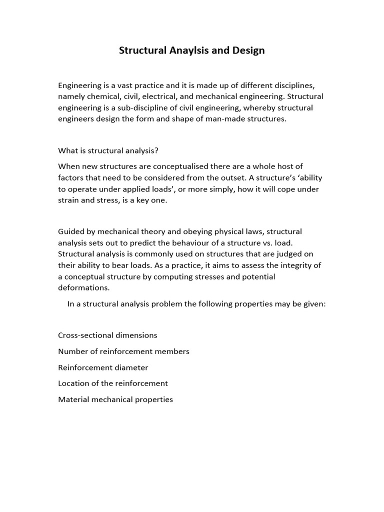Structural Anaylsis and Design | PDF | Technology & Engineering