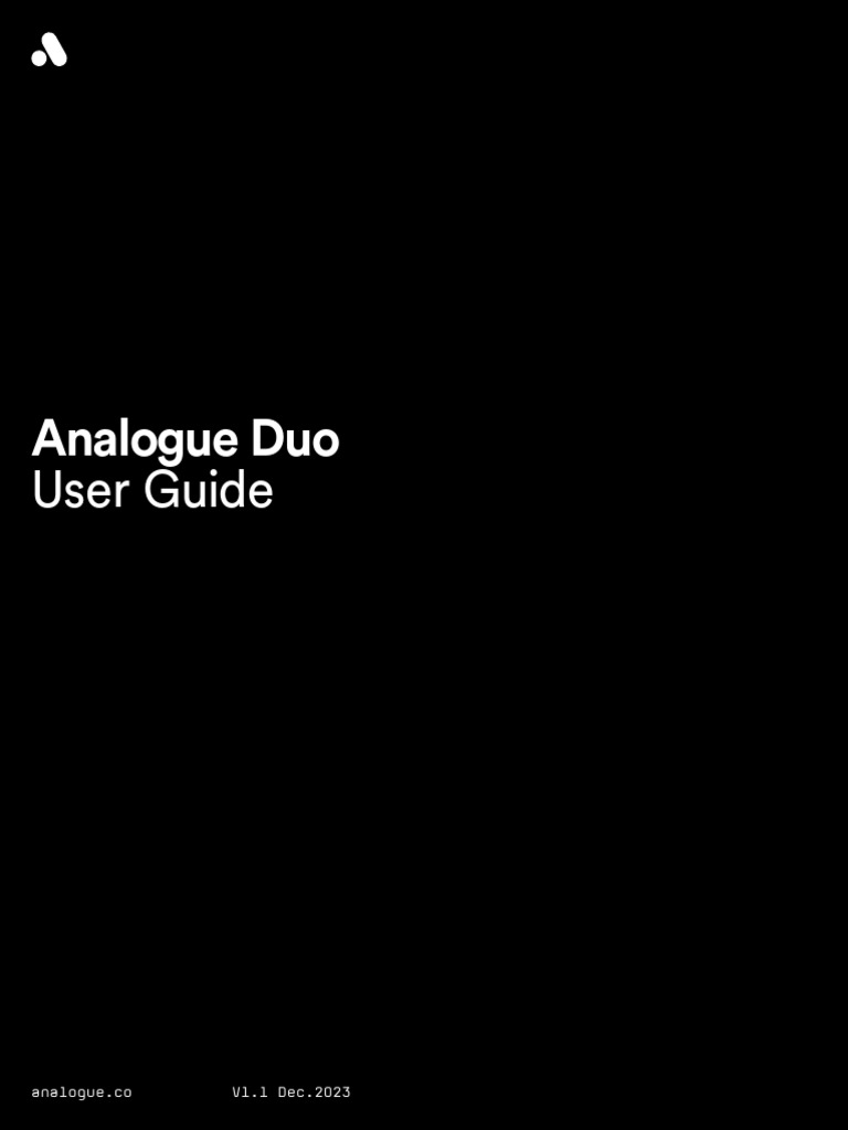 Analogue Duo: User Guide | PDF | Usb | Computing