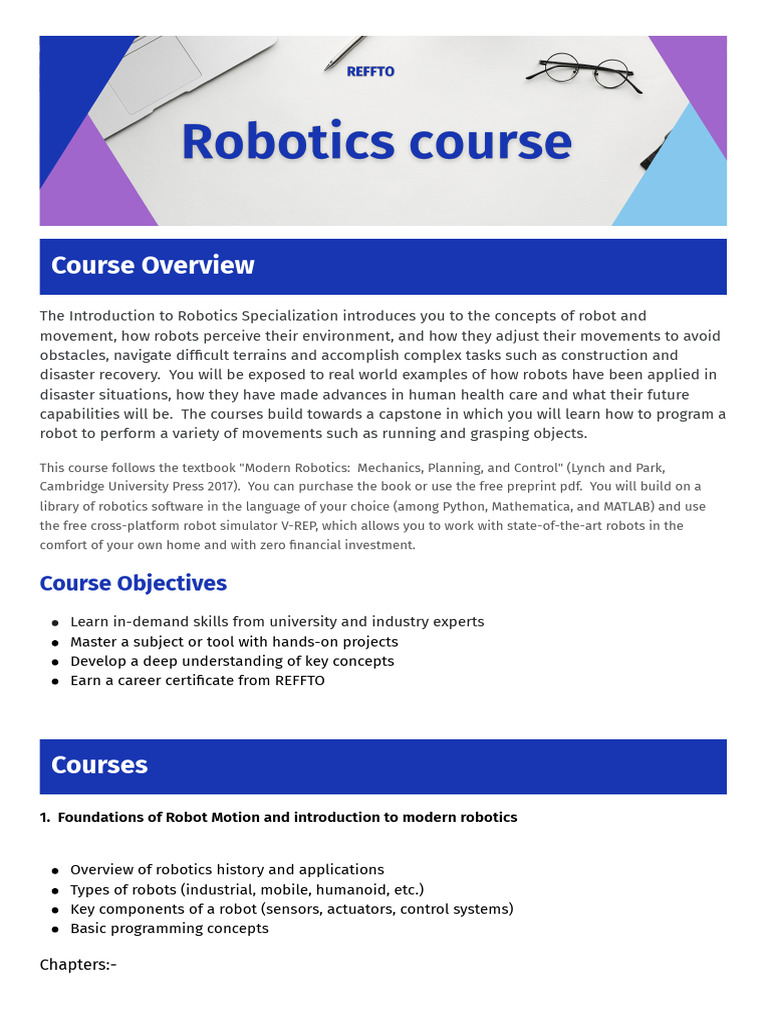 Course Planner For Robotics | PDF