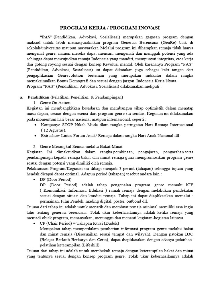 Program Kerja Inovasi | PDF