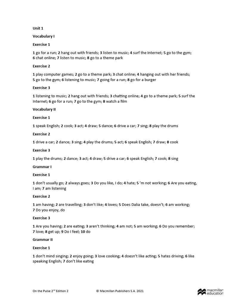 Vocabulary and Grammar Exercises | PDF | Cooking, Food & Wine