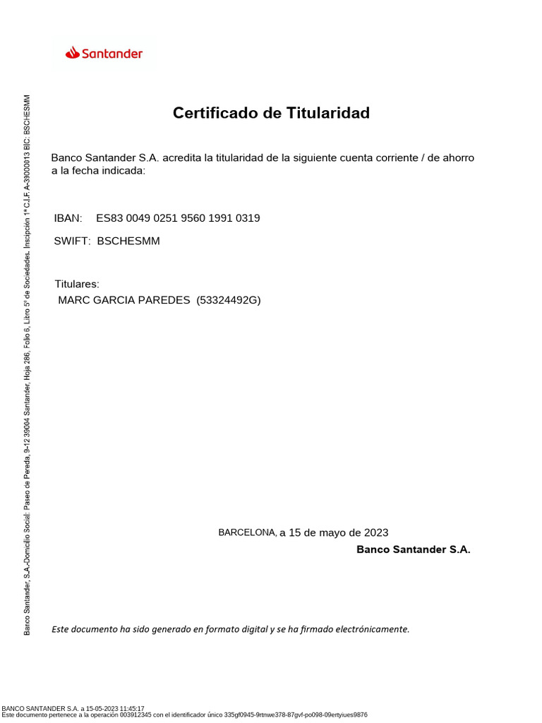 Certificado de Titularidad | PDF | Finanzas y dinero | Derecho