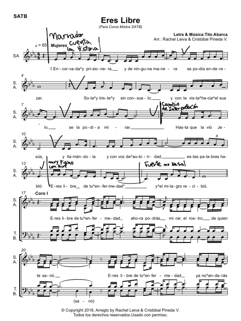 Eres Libre - Partitura Completa | PDF