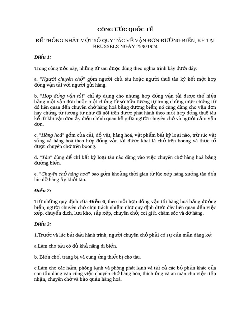 Cong Uoc Brussels 1924 - 2 | PDF