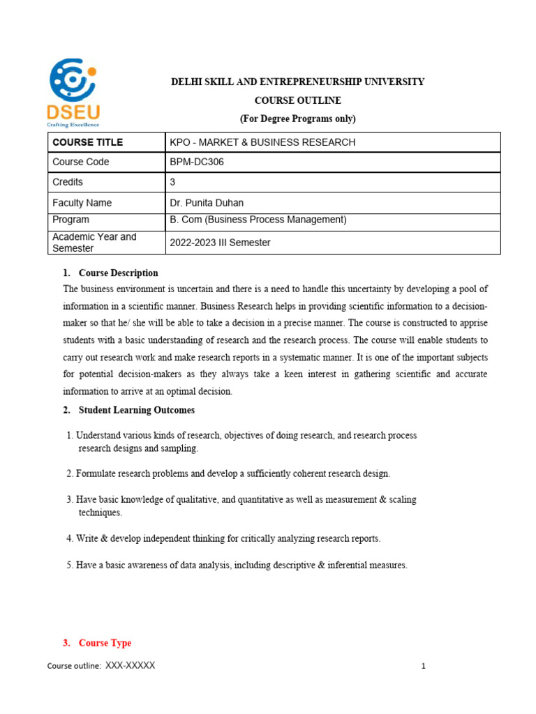 KPO Market & Business Research Course | PDF