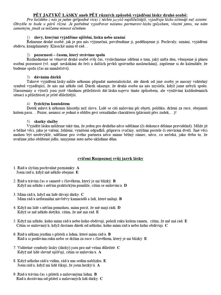 1 Test 5 Jazyku Lasky | PDF