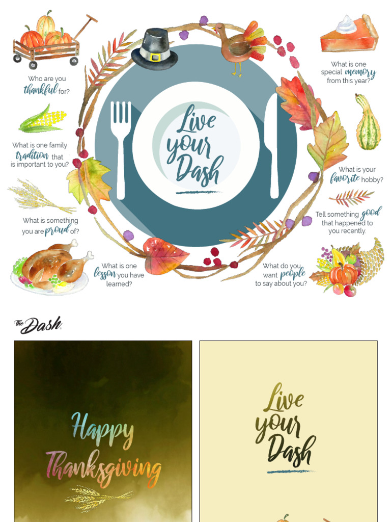 Dash Thanksgiving Printables | PDF