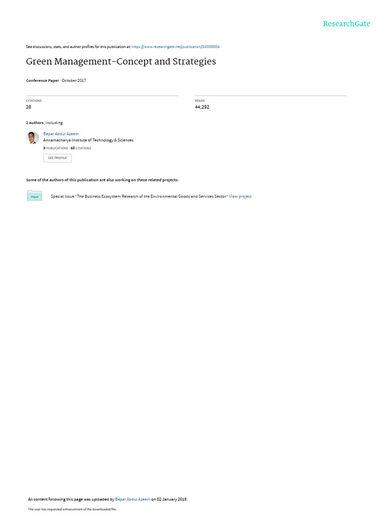 Green Management | PDF | Sustainable Business | Sustainability