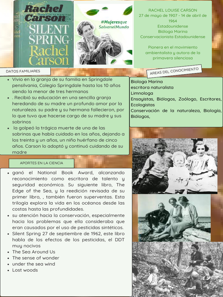 Biografía de Rachel Carson: Pionera Ambientalista | PDF | Naturaleza ...
