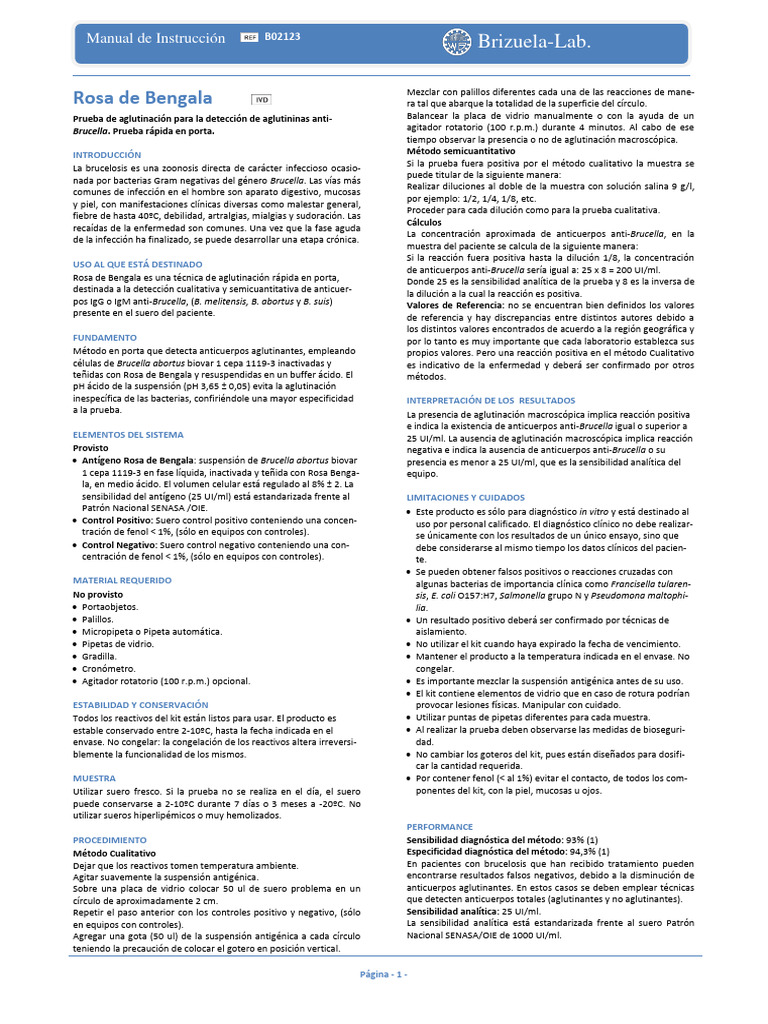 Prueba Rosa de Bengala para Brucelosis | PDF | Especialidades Medicas ...