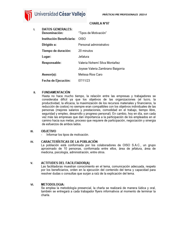 Esquema de Charla 7 | PDF