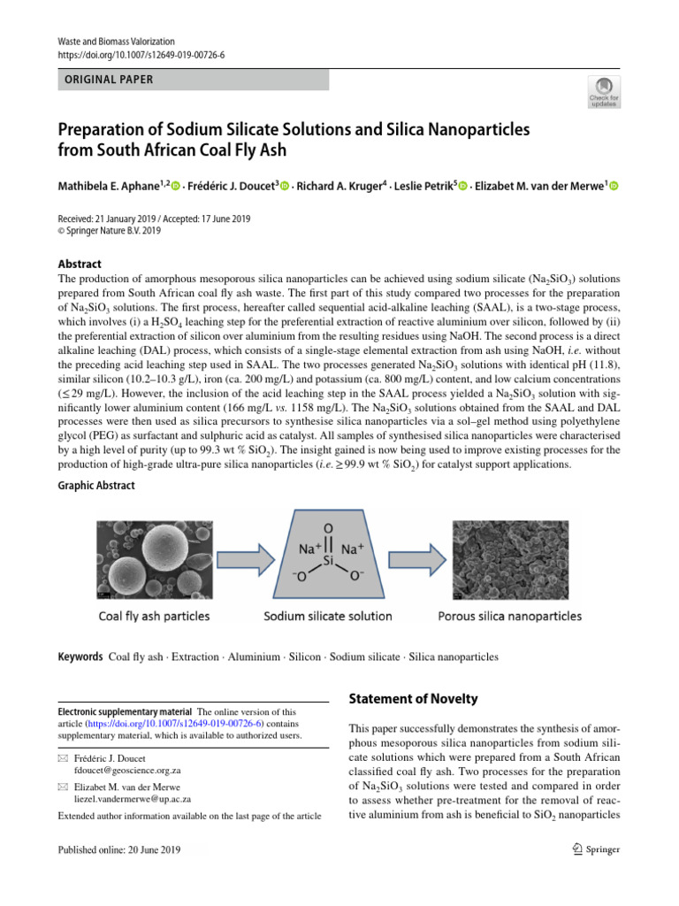 Preparasi Dari Na2SiO3 Solution | PDF | Silicon Dioxide | Silicon