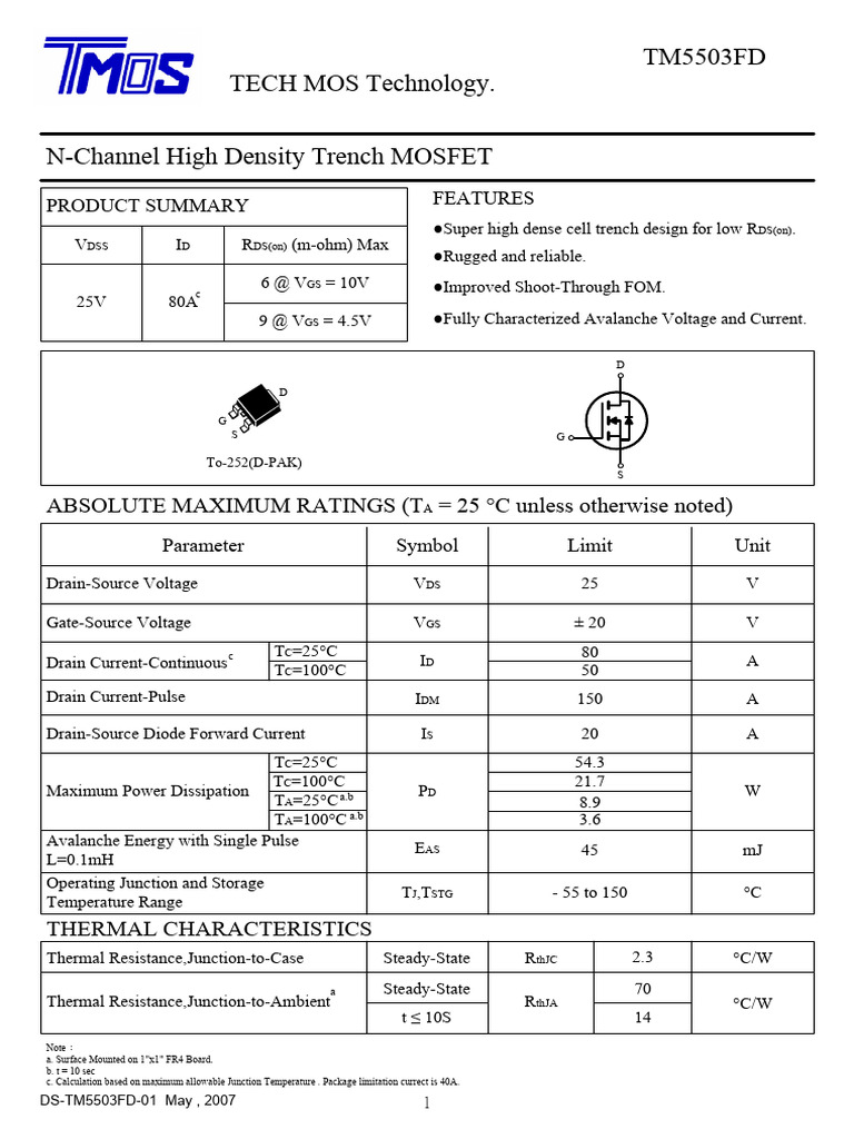 tm5503 Mosfet | PDF