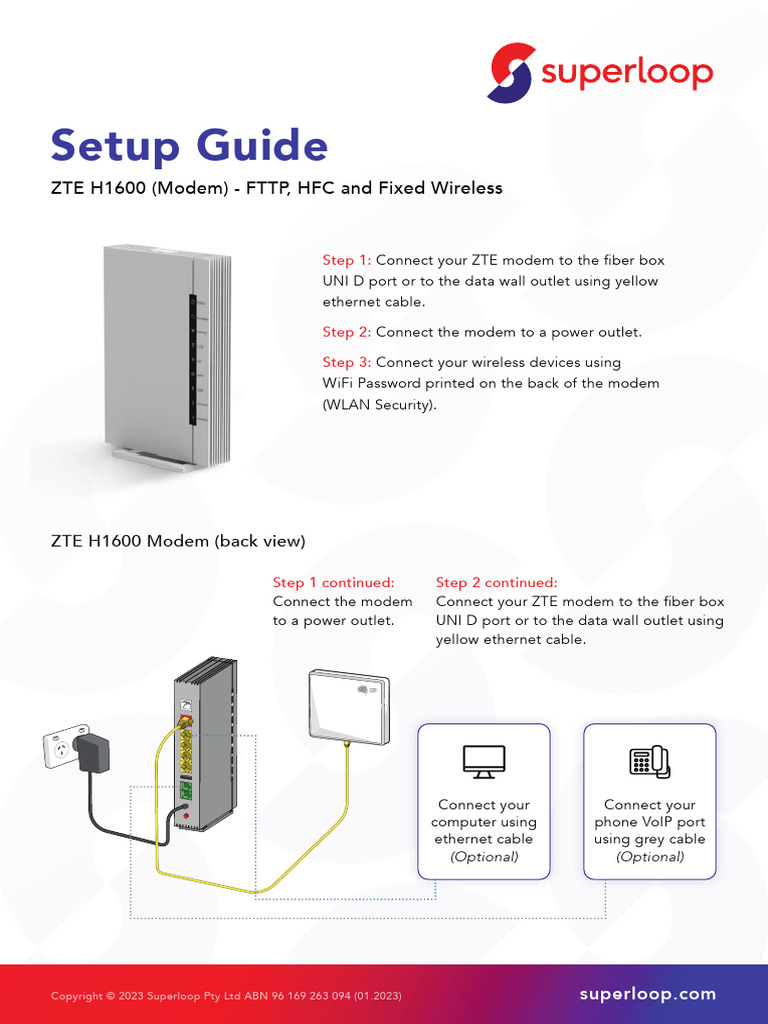 H1600 Setup Manual For Fttc Hfc Pdf