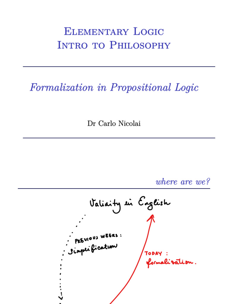 Formalization in Propositional Logic | PDF | Logic | Contradiction
