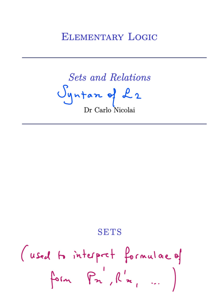 The Syntax of Predicate Logic | PDF