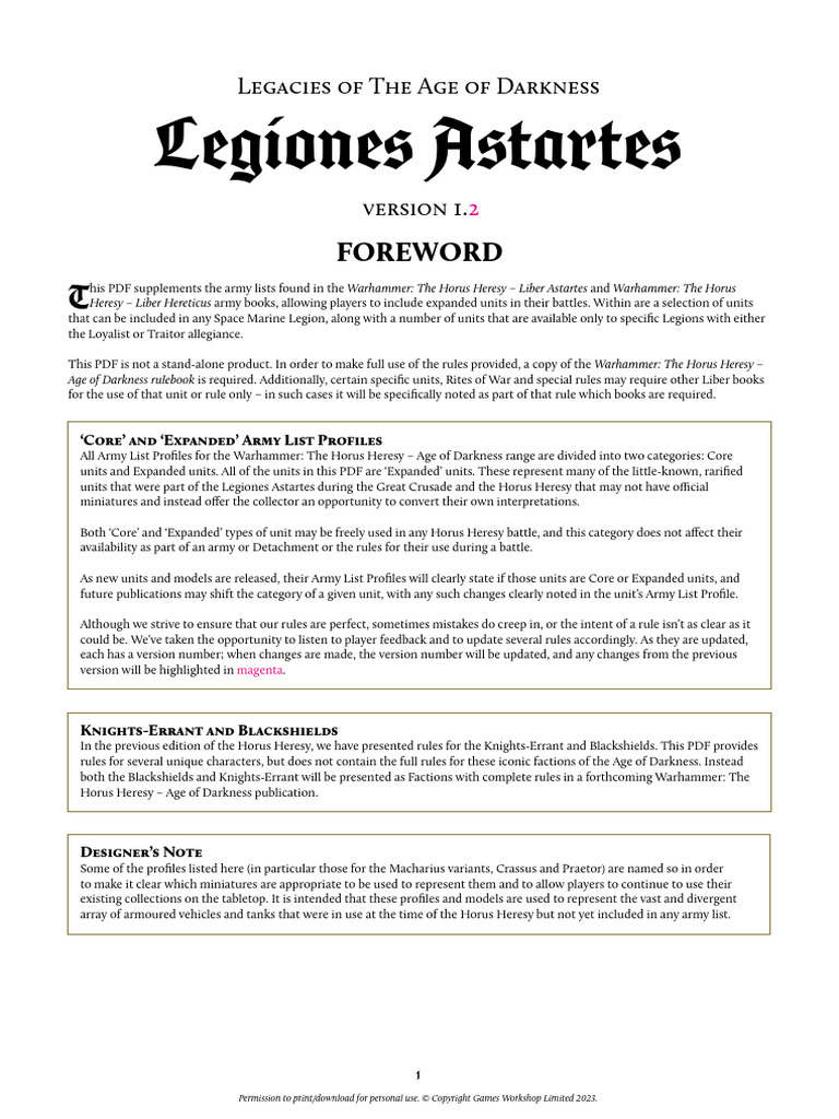 Legacies of The Age of Darkness - Legiones Astartes | PDF | Military ...