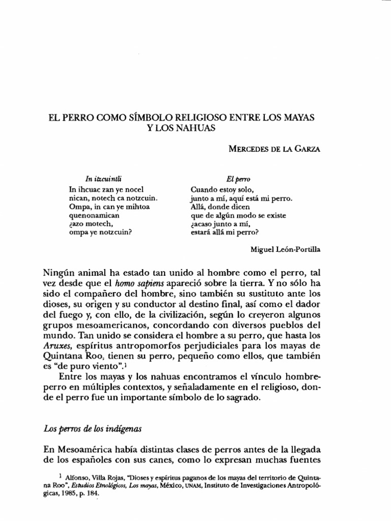 EL PERRO COMO SÍMBOLO RELIGIOSO ENTRE LOS MAYAS Y NAHUATL Mercedes de ...