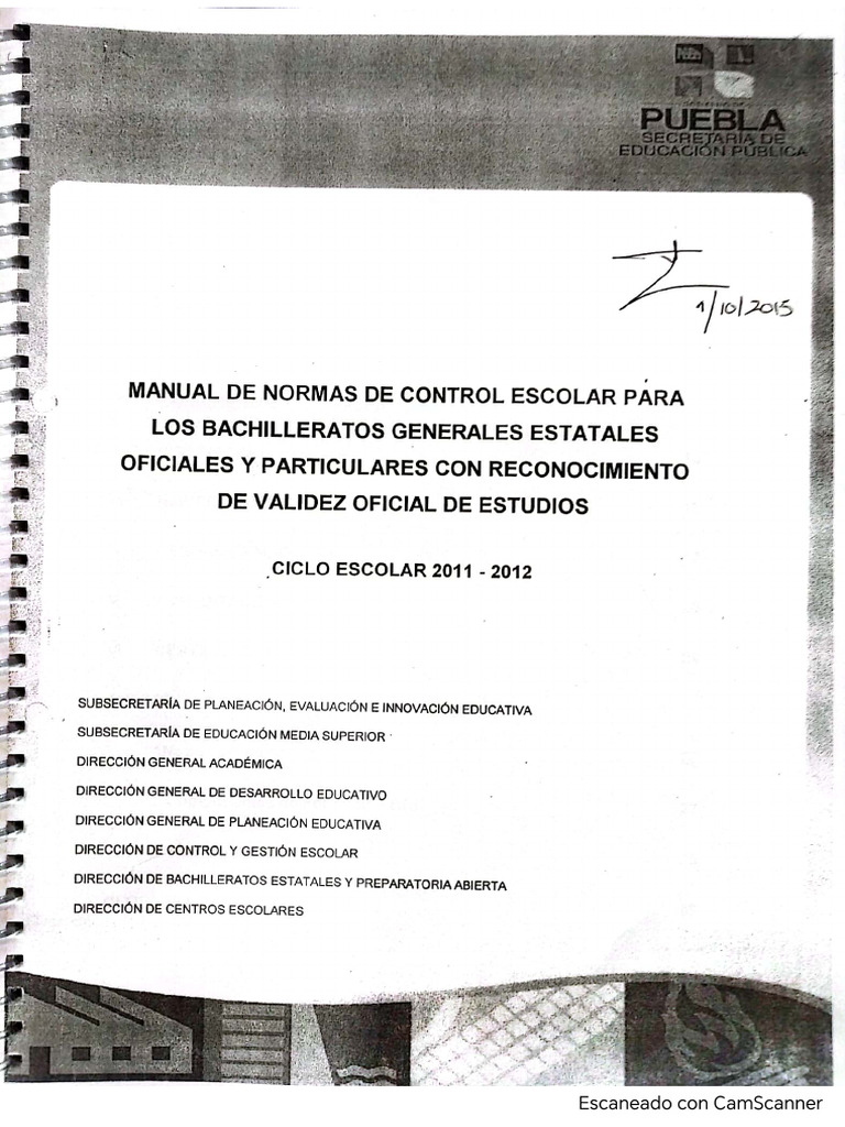 Manual Normas Control Escolar DGBPA | PDF
