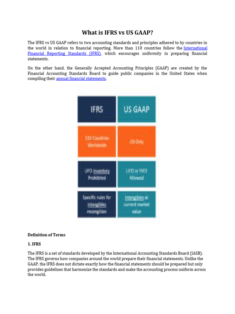 IFRS Vs US GAAP | PDF | International Financial Reporting Standards ...