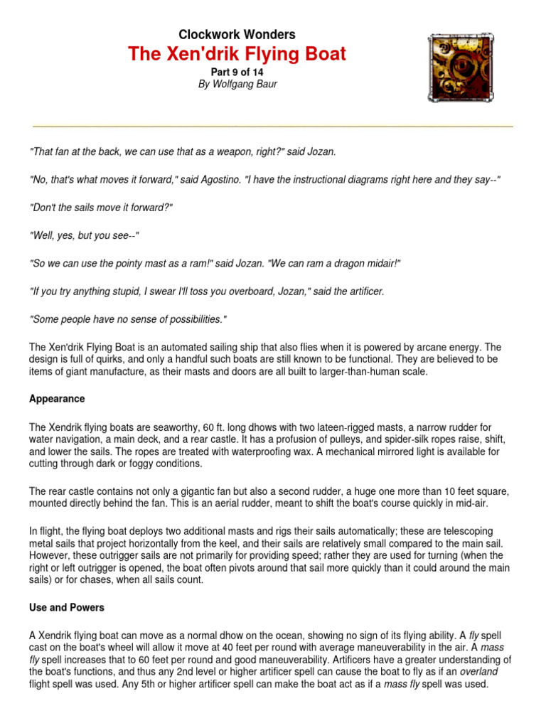 Xen'drik Flying Boat | PDF | Wizards Of The Coast | D20 System