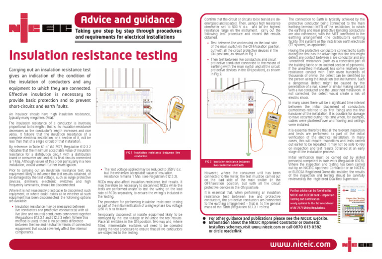 Insulation Resistance Testing: Advice and Guidance | PDF