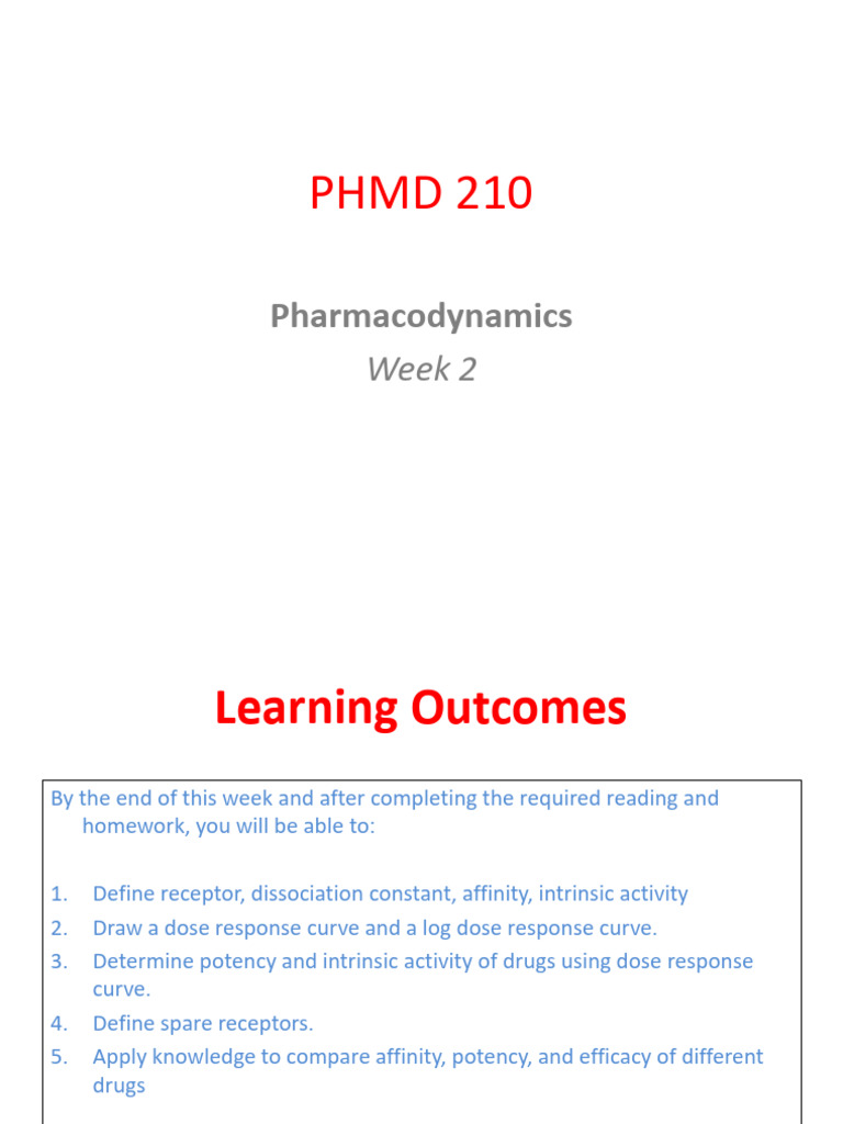 Week 2 Lecture Handout | PDF | Receptor (Biochemistry) | Ligand (Biochemistry)