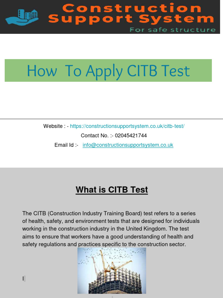 Apply CITB Test | PDF