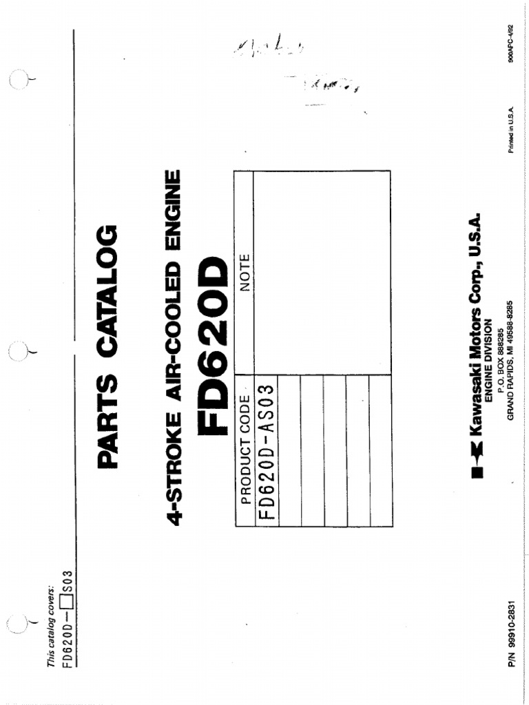 Kawasaki FD620D (Parts&Service) - 1 | PDF