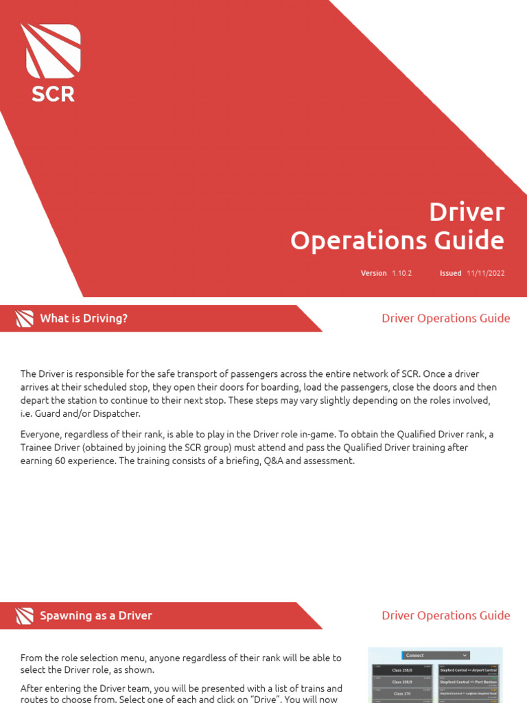 SCR Driving Guide | PDF | Systems Engineering | Railway Safety