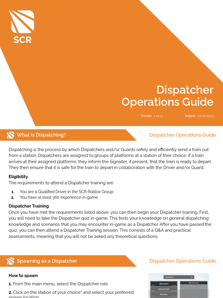 SCR Dispatching Guide | PDF