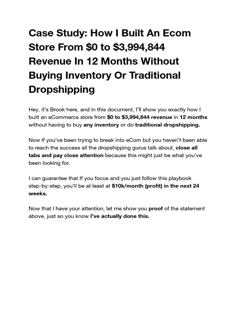 How I Built An Ecom Store From $0 To $3 Million | PDF | Brand | Supply ...