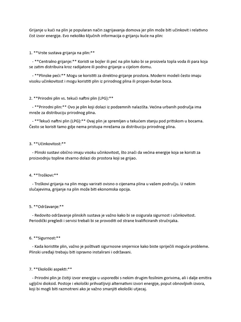 Grijanje Podno Ili Radijatori Na Plin | PDF