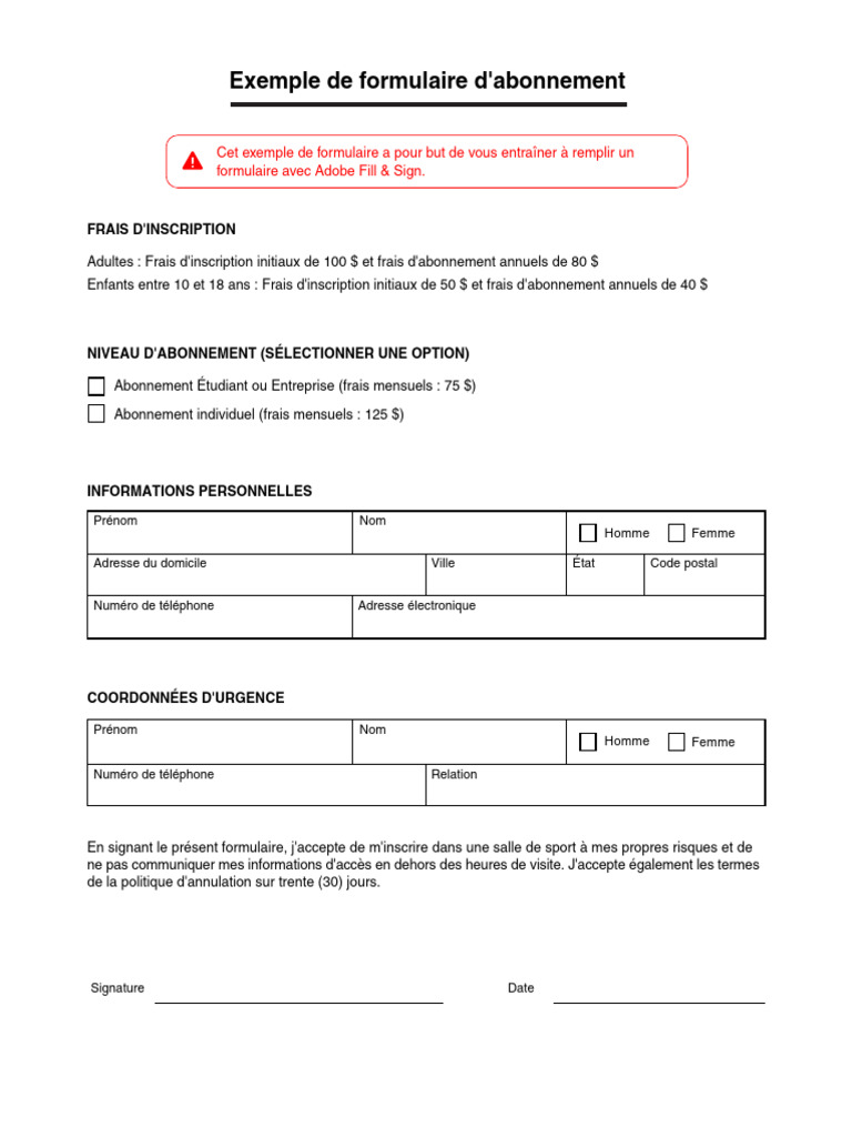 Sample Fill & Sign Form | PDF