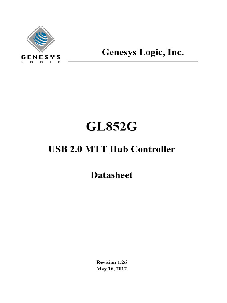 Genesys Logic, Inc.: Revision 1.26 May 16, 2012 | PDF | Usb | Computing