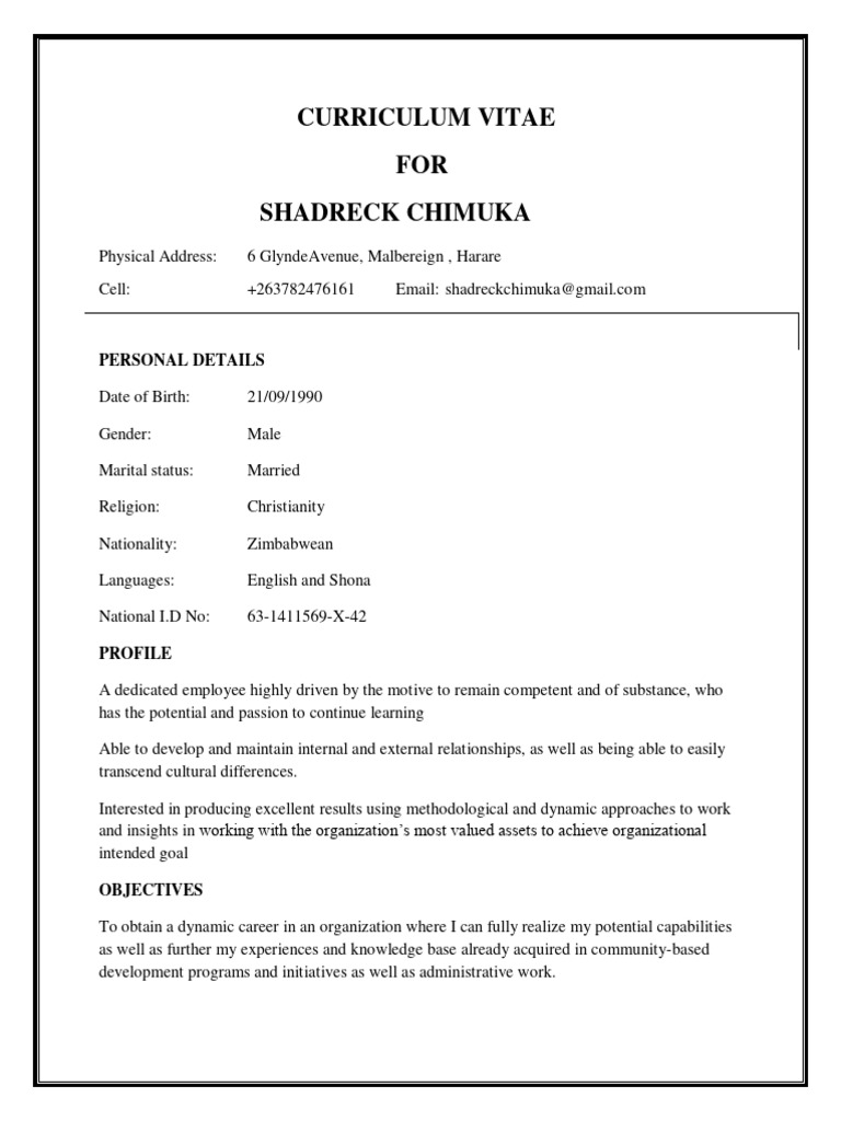 Shadreck CV 11 | PDF | Accounts Payable | Economies